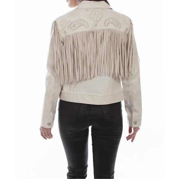 Scully | Jackets & Coats | Scully White Faux Leather Fringe Embroidered ...